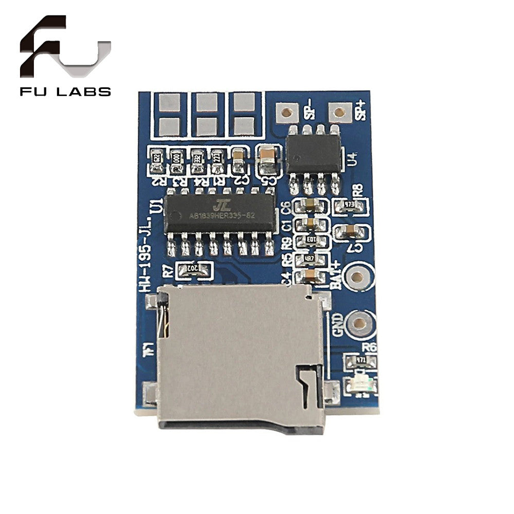 TF Card MP3 Decoder Board with 2W Amplifier Module for Arduino – Fu-labs
