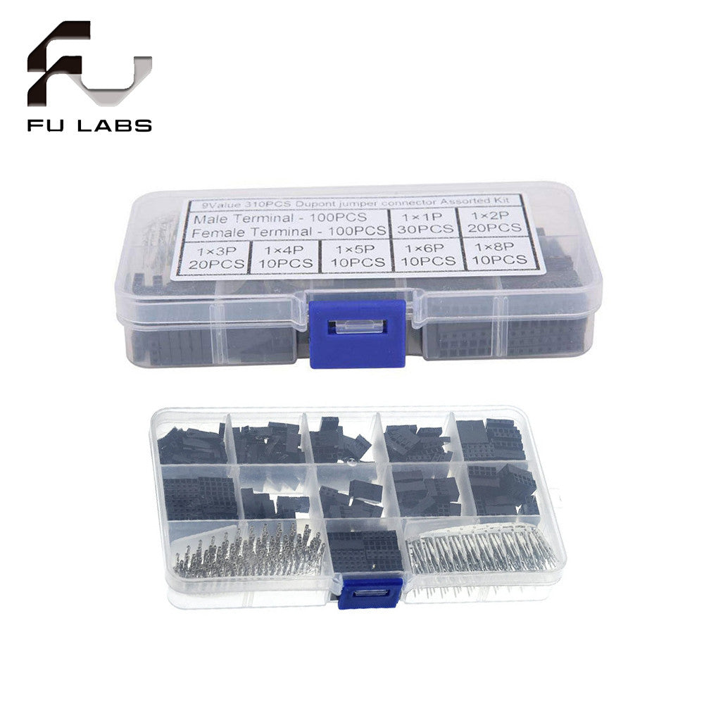 Dupont Connector Kit 2.54mm 620pcs Jumper Wires & Pin Housings – Fu-labs