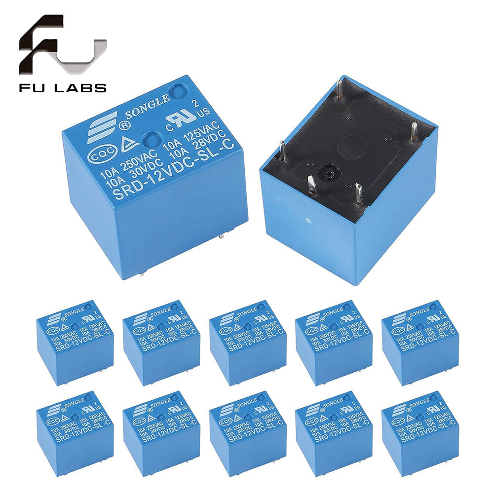 5Pcs SPDT 5-Pin Relays 3V 5V 6V 12V 24V Universal Relay Set – Fu-labs